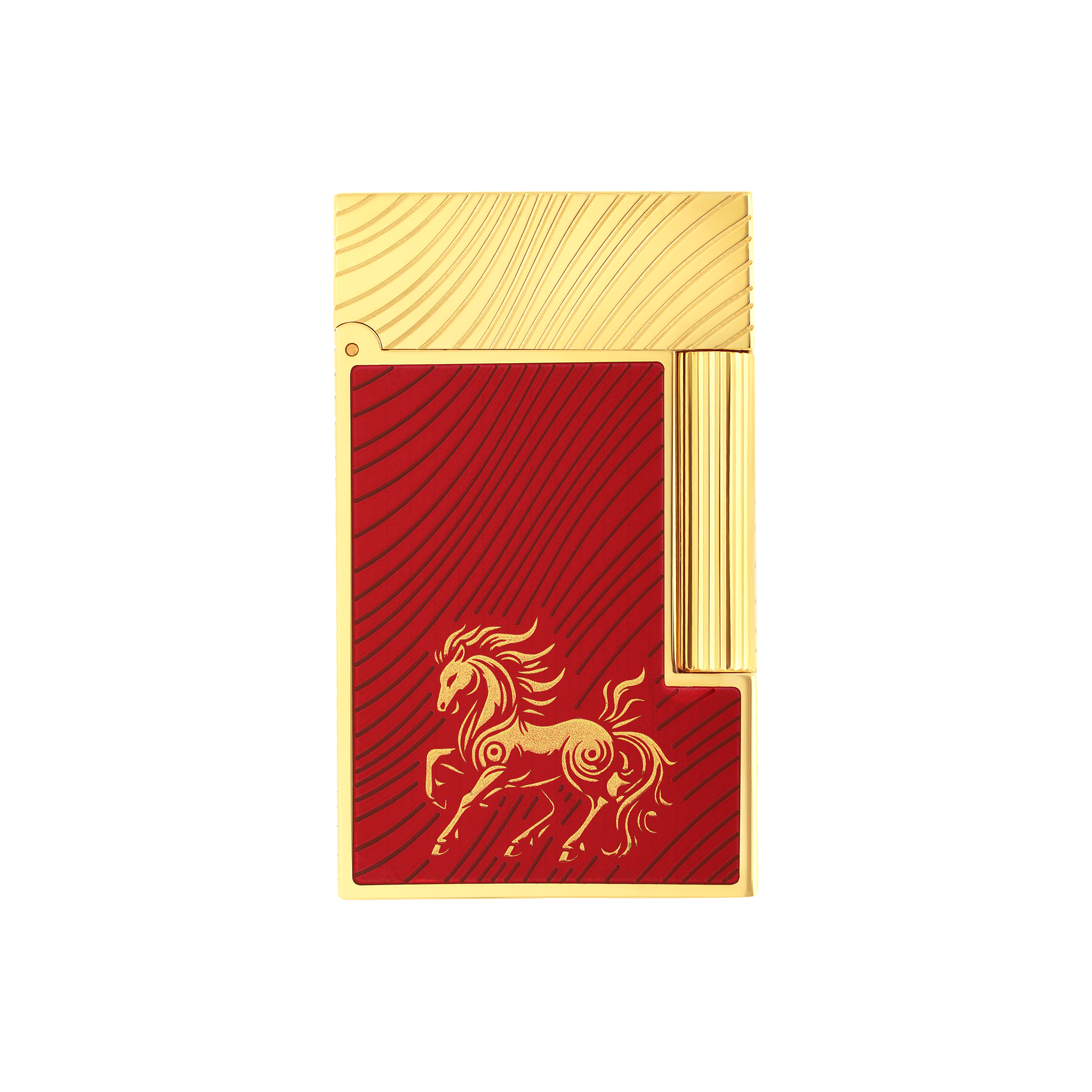 S.T. Dupont LIGNE 2 LIGHTER HORSE RED/YGD - C16080CL - Fourteen Ninety Two