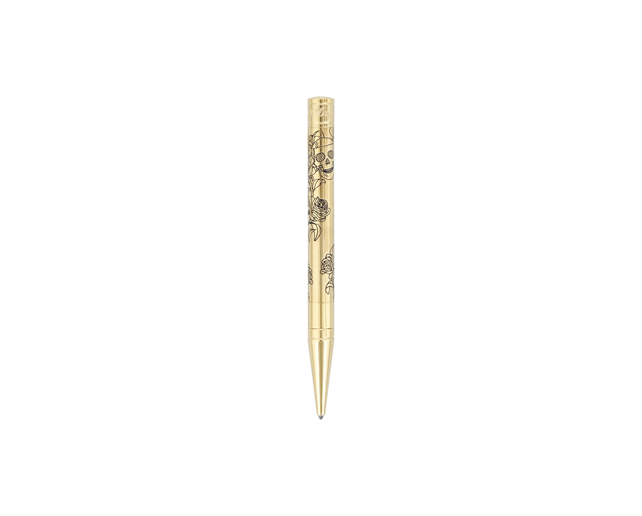 S.T. Dupont D-INITIAL BALLPOINT PEN GOLDEN METAL - BLACK LACQUER SKULL ...