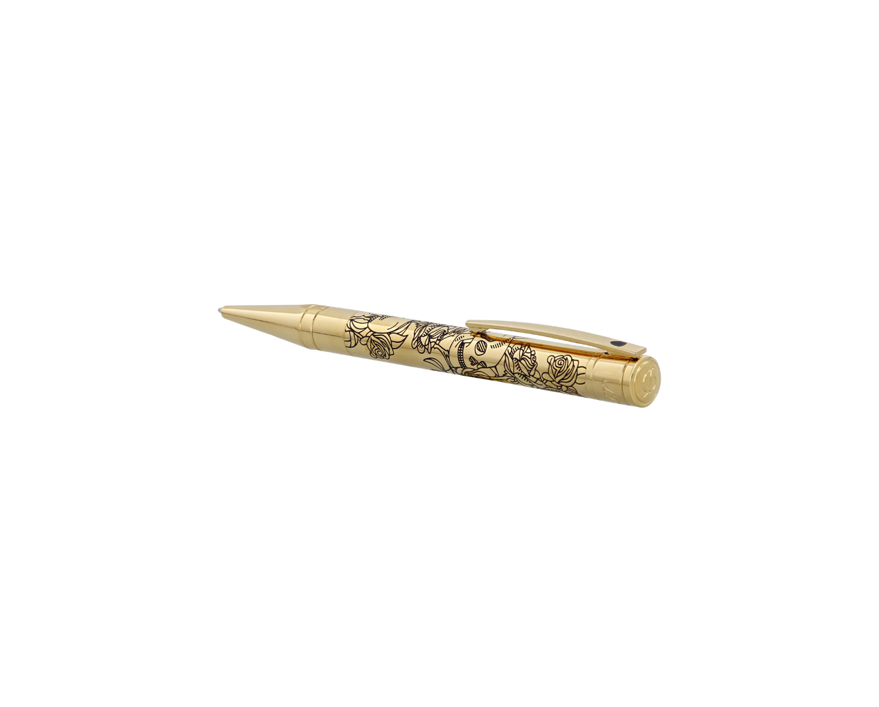 S.T. Dupont D-INITIAL BALLPOINT PEN GOLDEN METAL - BLACK LACQUER SKULL ...
